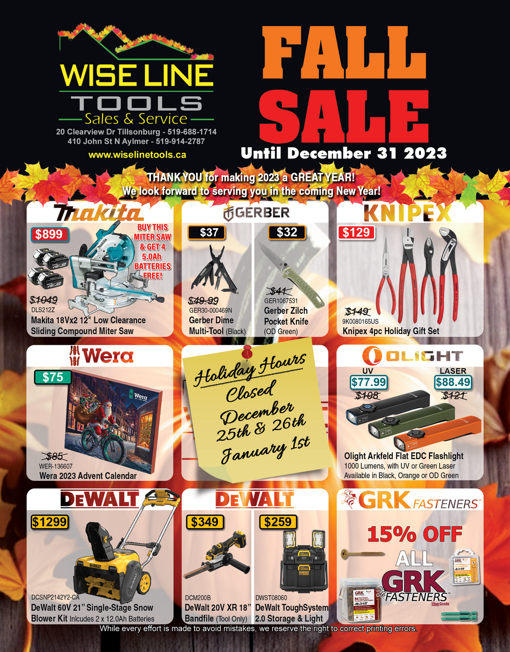 Wise Line Tools Latest Flyers